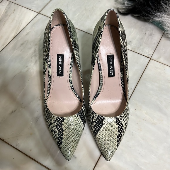 Nine West | Shoes | Womens Nine West Leather Snake Skin Pattern Heels ...